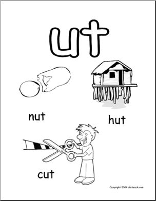 Word Family – UT words (blackline) Poster – Abcteach