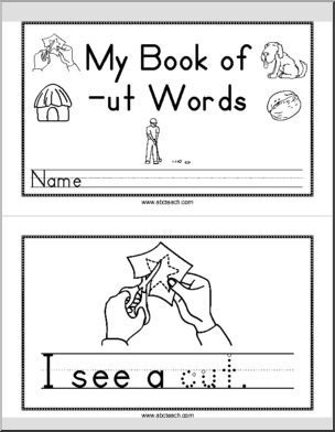CVC – My Book of -ut Words – Abcteach