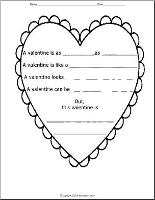 Poem Form: Heart (elementary) – Abcteach