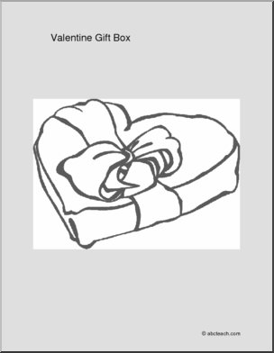 Coloring Page: Heart Box – Abcteach
