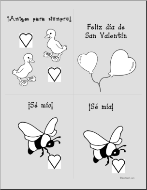 Spanish: Valentine Cards, Set 2 – Abcteach