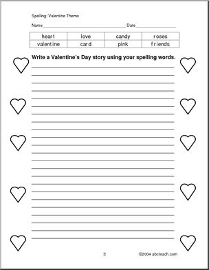 Spelling: Valentine (primary) – Abcteach