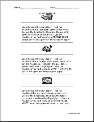 Verbs Poster (elem) Activity – Abcteach