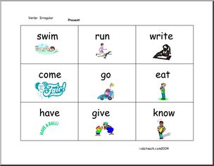 Verbs – Irregular (set 1) Flashcards – Abcteach