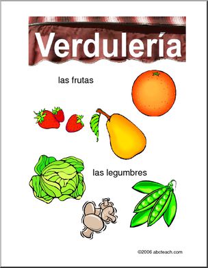 Spanish: Fruit and Vegetable Market Poster – Abcteach
