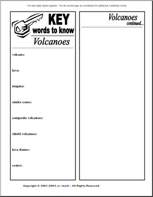 Vacation Under the Volcano Unscramble the Words – Abcteach