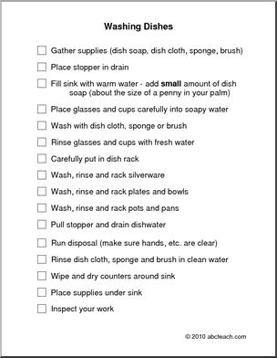 Special Needs: Washing Dishes (secondary/adult) – Abcteach