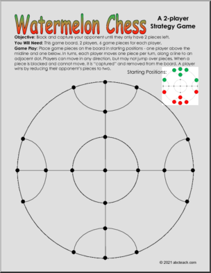 Watermelon Chess – A 2-player Strategy Game – Abcteach
