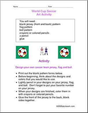 World Cup Soccer Center: Art Project: (primary/elem) – Abcteach