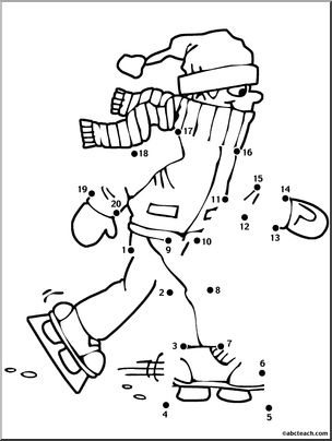 Dot to Dot: Winter – Ice Skate (to 20) – Abcteach