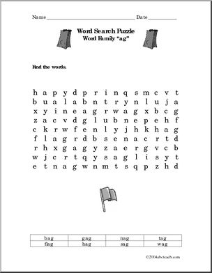 “ag” words’ Word Search – Abcteach