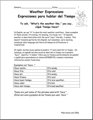 El clima/Weather – Abcteach