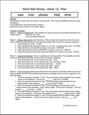 abcteach Early Reader Word Walls: Week 6 (primary) – Abcteach