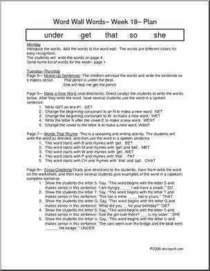 abcteach Early Reader Word Walls: Week 18 (primary) – Abcteach