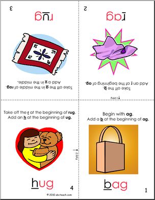 Booklet ag-ug Words (color) (foldable) (k-1) Words from Words – Abcteach