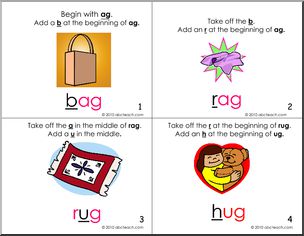 Booklet of ag-ug Words (color) (k-1) Words from Words – Abcteach