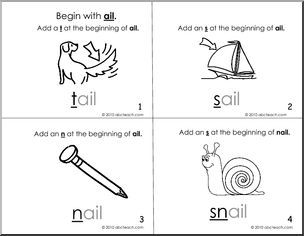 ail Words Booklet (b/w) (k-1) Words from Words – Abcteach