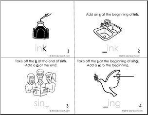 ing-ink Words Blank Book (b/w) (K-1) Words from Words – Abcteach