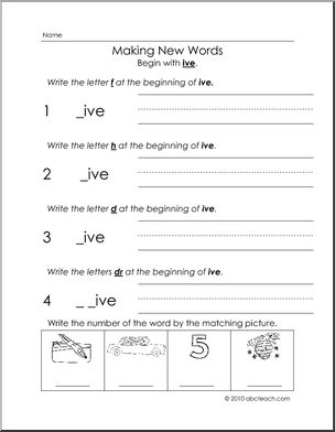 eal Words Cut and Paste (k-1) Words from Words – Abcteach