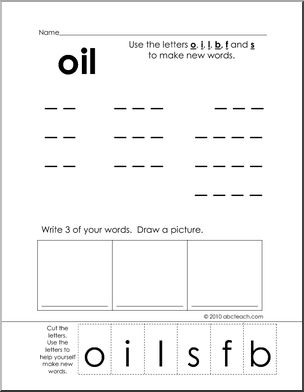 Build oil Words Worksheet (k-1) Words from Words – Abcteach