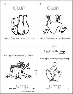 Blank Booklet ump Words (foldable) (b/w) (primary) Words from Words ...