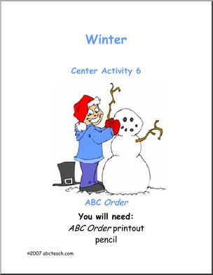 Winter Language Arts Centers – Abcteach