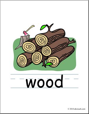 Clip Art: Basic Words: Wood Color (poster) – Abcteach