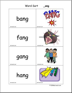 Match – Short A Middle Vowel Sounds – Abcteach