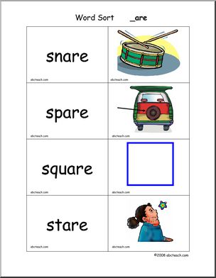 -ill Words’ Word Sort Center – Abcteach
