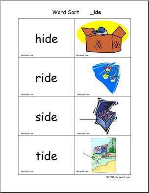 -ide Words’ Word Sort Center – Abcteach
