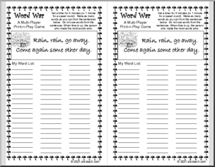 Weather Word War – a multi-player Print-n-Play game – Abcteach