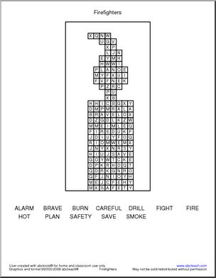 Word Search: Firefighters (easy) – Abcteach