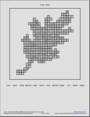 Word Search: Trees (easy) – Abcteach