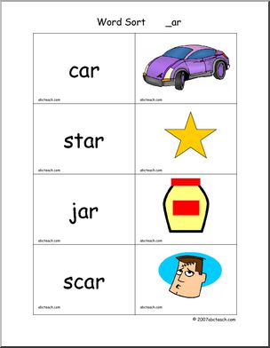 -ar Words’ Word Sort Center – Abcteach