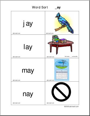 -ay Words’ Word Sort Center – Abcteach
