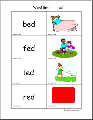 -ed Words’ Word Sort Center – Abcteach