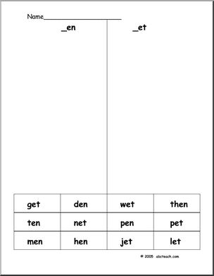 -ade Words’ Word Sort Center – Abcteach