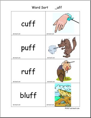 -uff Words’ Word Sort Center – Abcteach