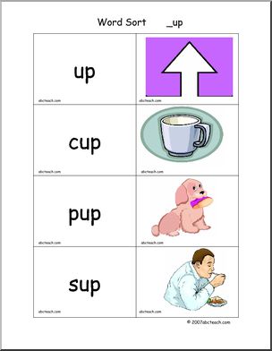 -up Words’ Word Sort Center – Abcteach