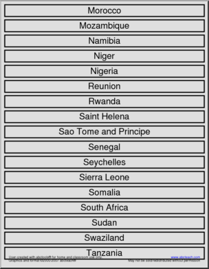Word Wall: African Countries and Capitals – Abcteach