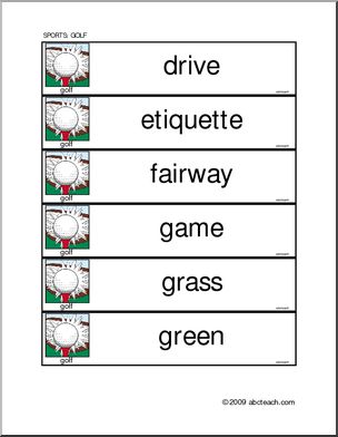 Memory Game: Color Words – golf theme – Abcteach