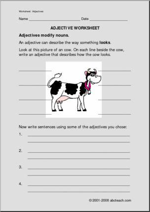 Adjectives that Describe (elem) Worksheet – Abcteach