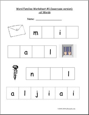 -AIL Word Family Worksheet – Abcteach