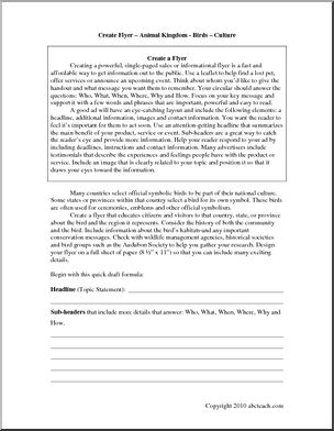 Writing: Create a Promotional Flyer for a Symbolic Bird (middle/high ...