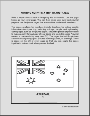 A Trip to Australia (elem/upper elem) – cover only’ Writing Activity ...