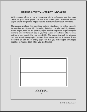 A Trip to Indonesia (elem/upper elem) – cover only’ Writing Activity ...