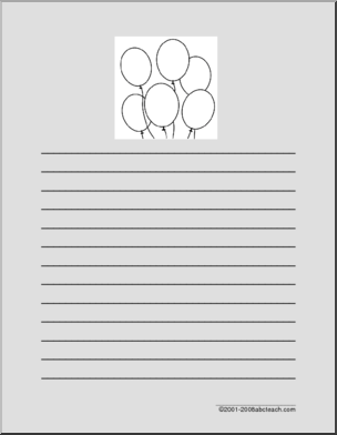 Writing Paper: Balloons (Primary) – Abcteach