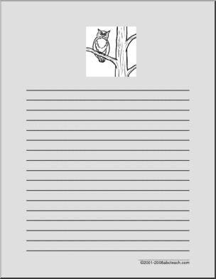 Writing Paper: Owl – Abcteach