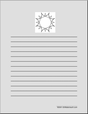 Writing Paper: Sun (Primary) – Abcteach