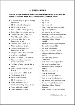 Writing Prompts: My Journal – July (elementary) – Abcteach